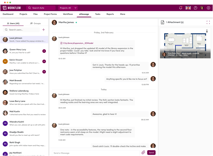 Asite Project Workflow | Construction Management Software