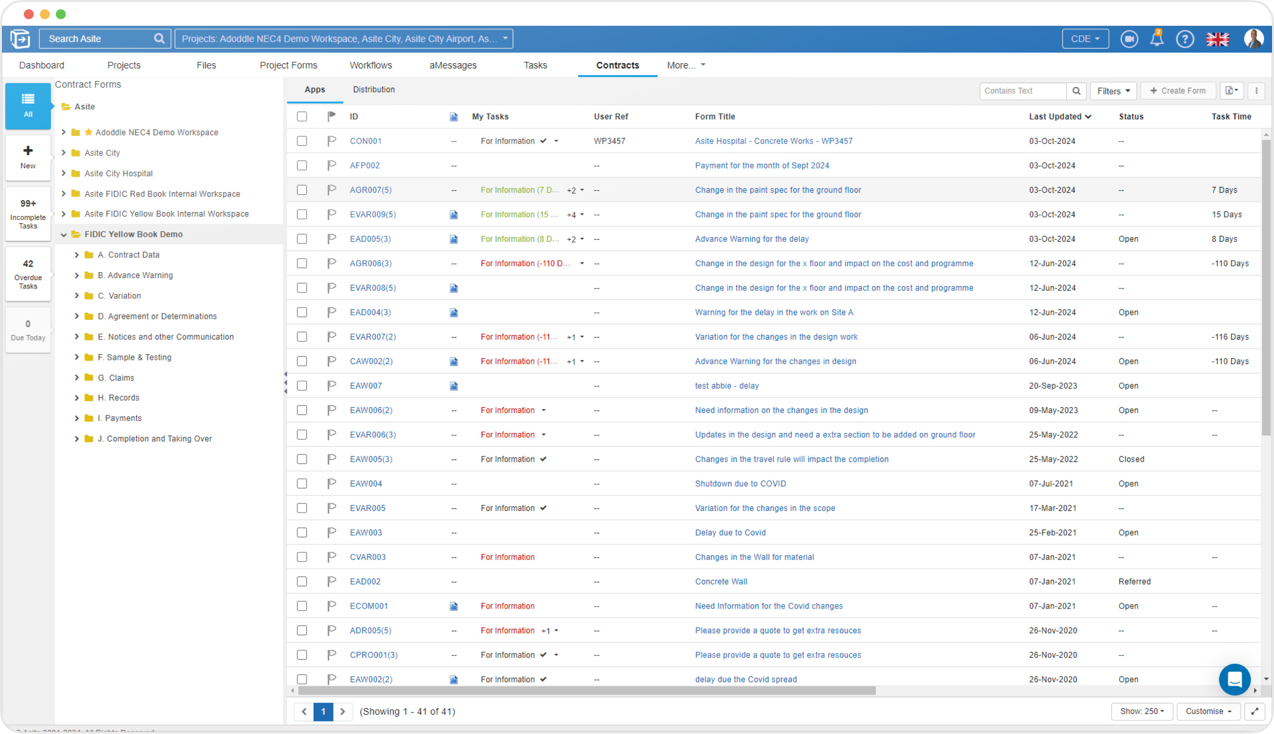Asite for Construction Contract Management